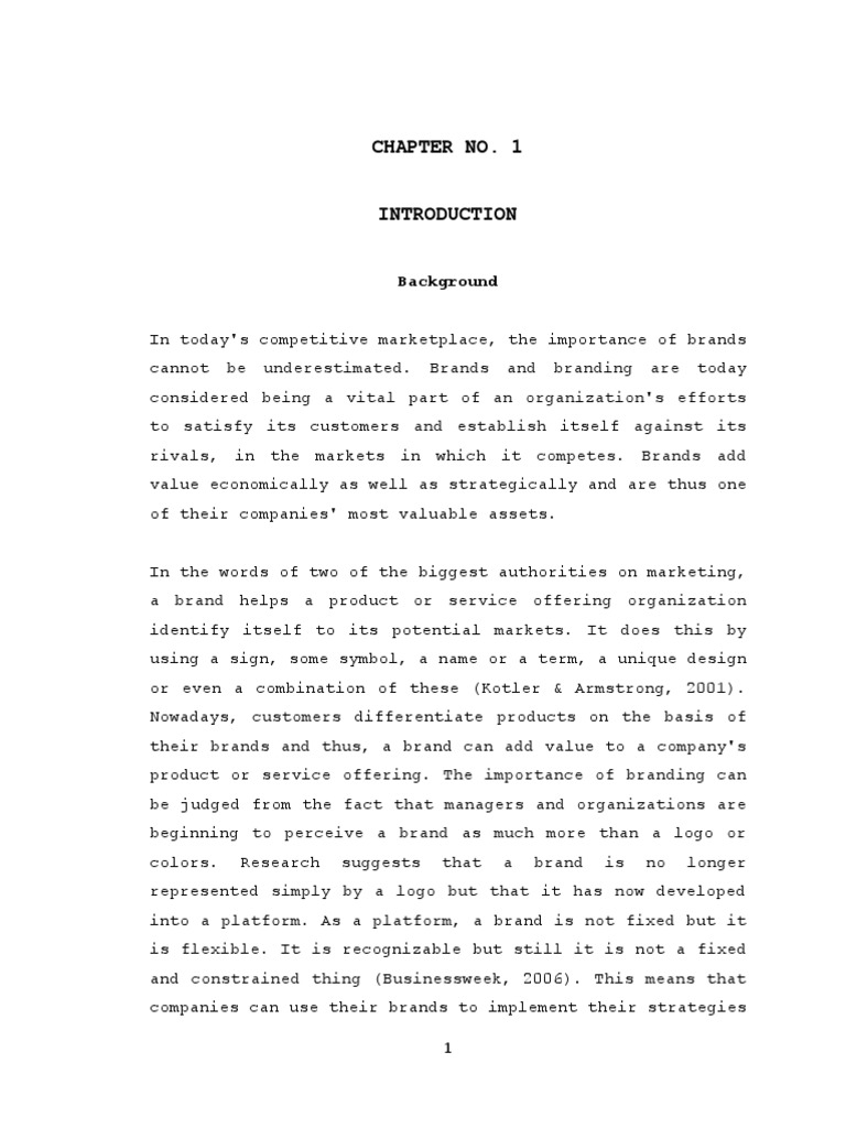 Chapter No. 1: Background | PDF | Brand | Retail