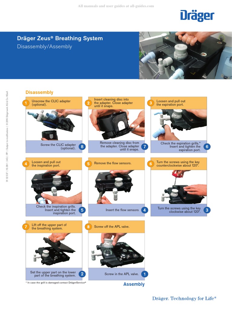 Disassembly/Assembly: Dräger Zeus® Breathing System | PDF | Tools ...