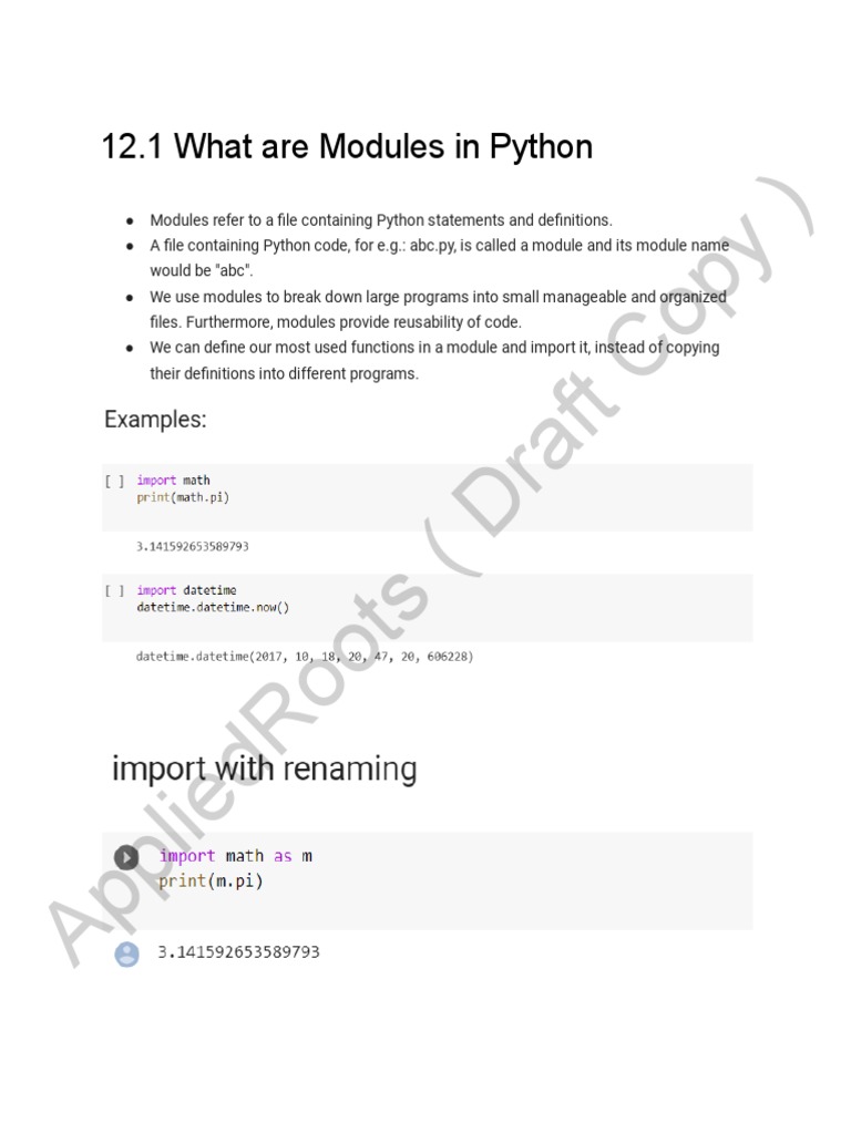 12.1 - 12.9 Introduction To Modules - Libraries For DataScience | PDF ...