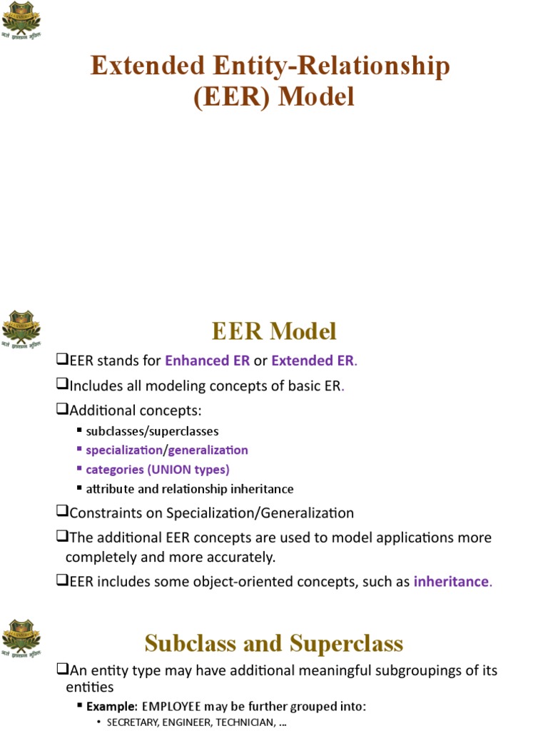 5 Enhanced Entity Relationship Model Pdf Inheritance Object Oriented Programming Computing