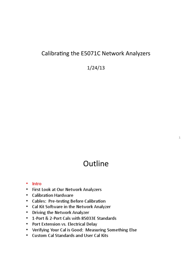 Calibrating The E5071C Network Analyzers | PDF | Transmission Line | Electrical Connector