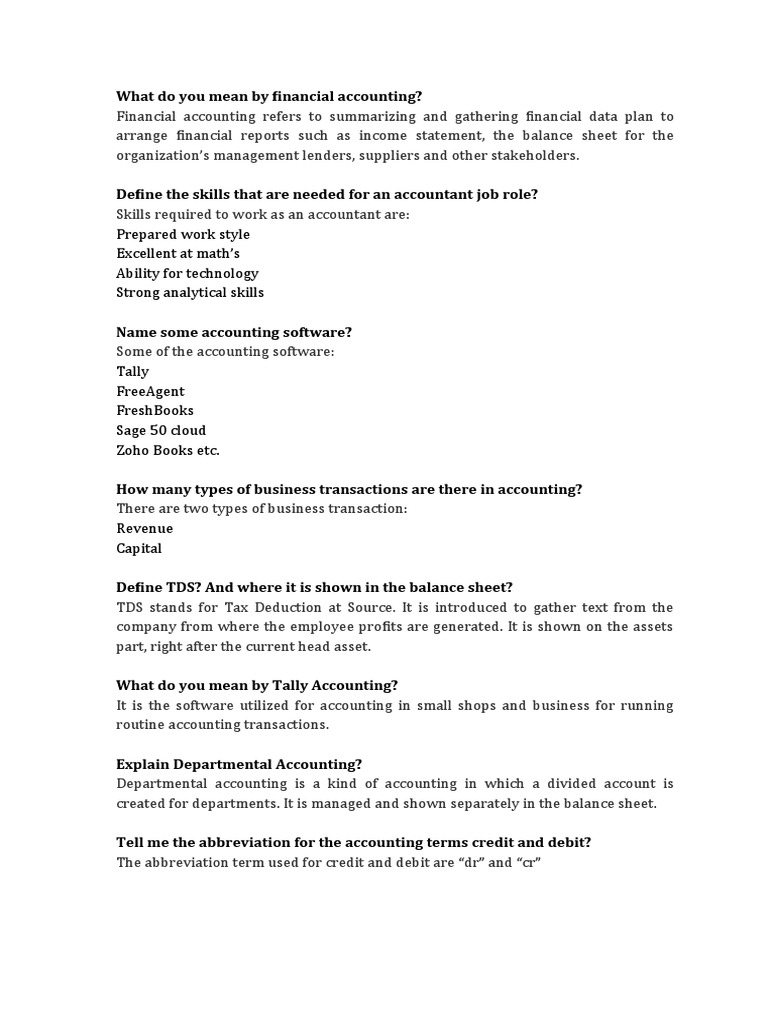 Accounts INterview Questions | PDF | Debits And Credits | Corporations