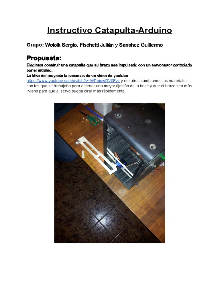Catapulta Arduino con Servomotor | PDF | Ingeniería Informática