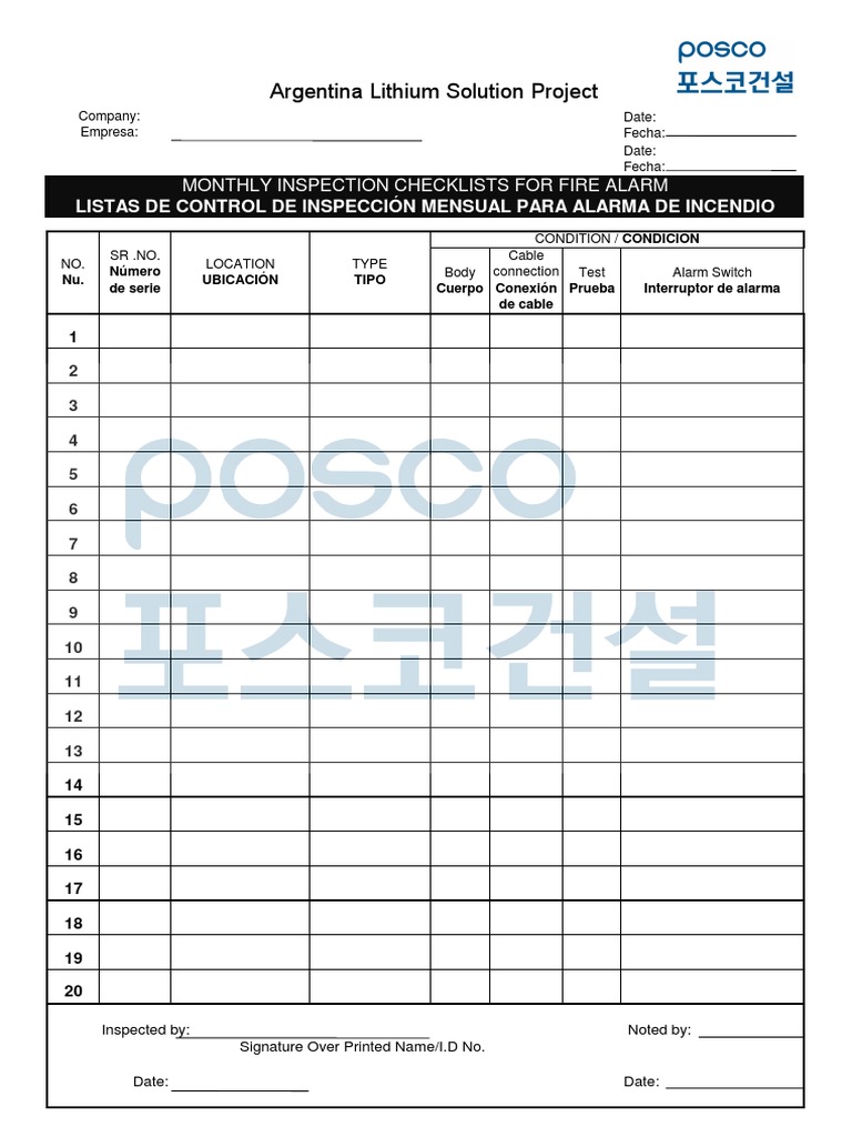 07 Fire Alarm Inspection Checklist - Update | PDF