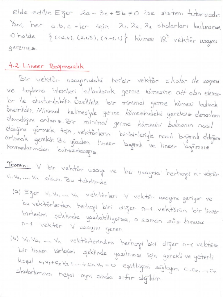 7 Lineer Bağımsızlık | PDF