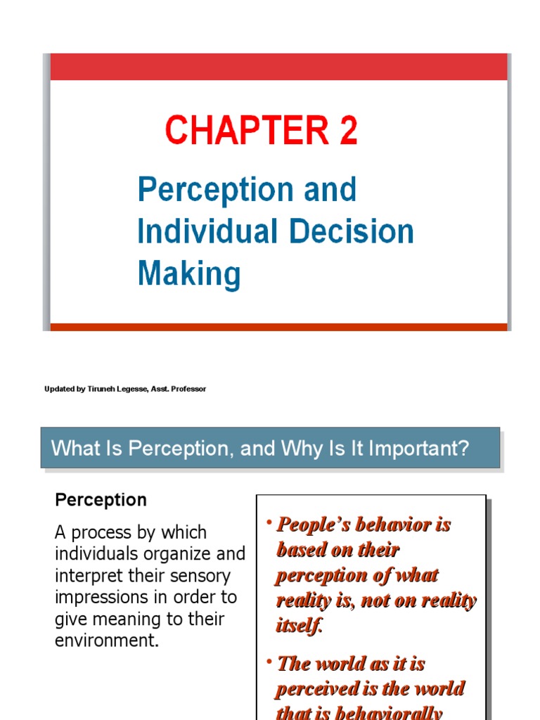OB - CH2 - Perception and Individual Decision Making | PDF | Decision ...