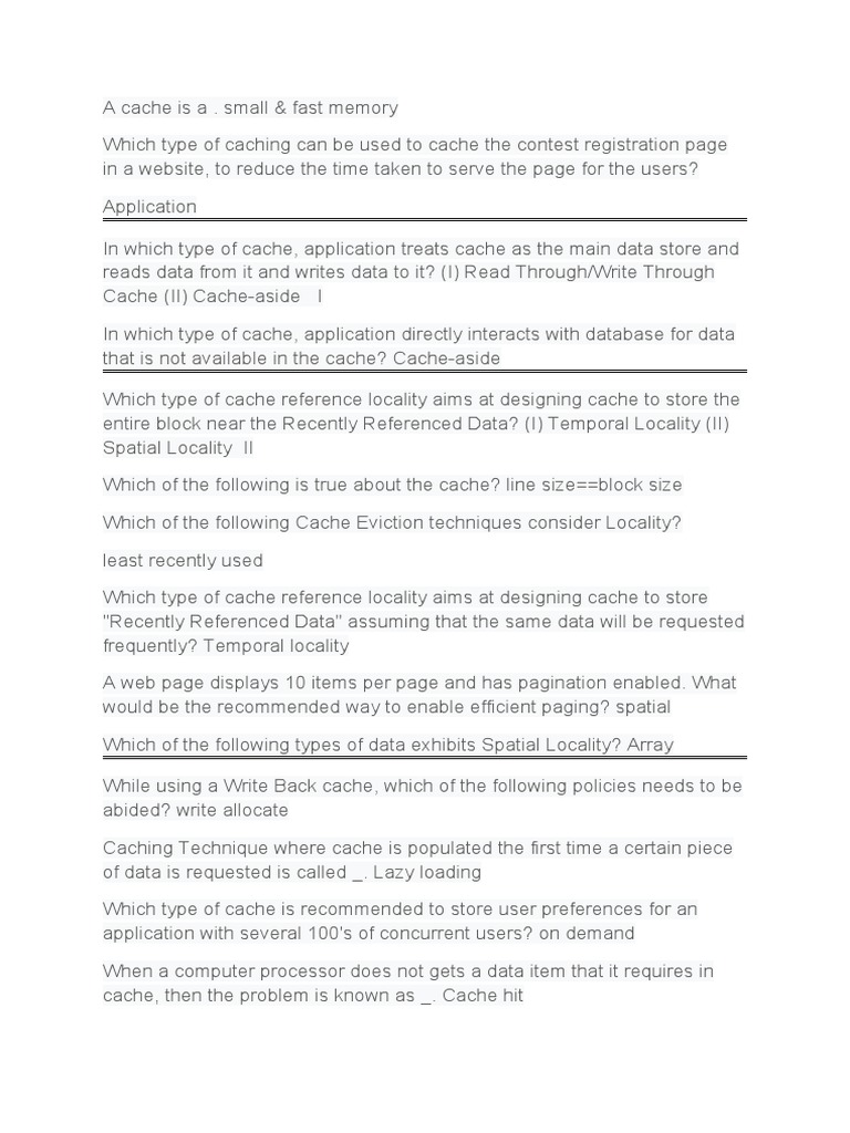 Caching Technique Assessment | PDF | Cache (Computing) | Computer Data