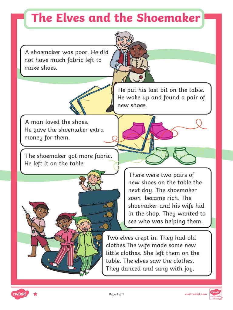 T e 2552288 Ks1 The Elves and The Shoemaker Differentiated Reading ...
