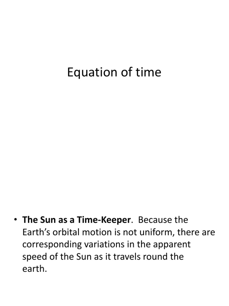 Equation of Time | PDF | Time | Longitude
