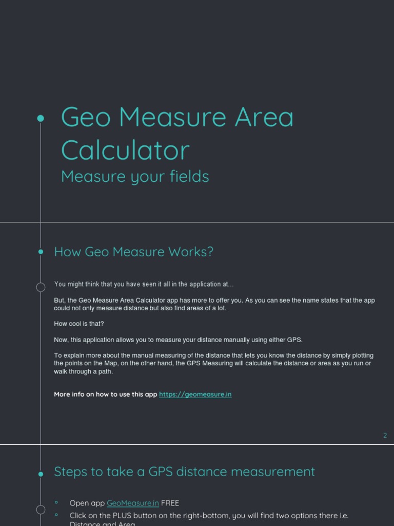 Geo Measure Area Calculator App Guide | PDF | Mobile App | I Pad