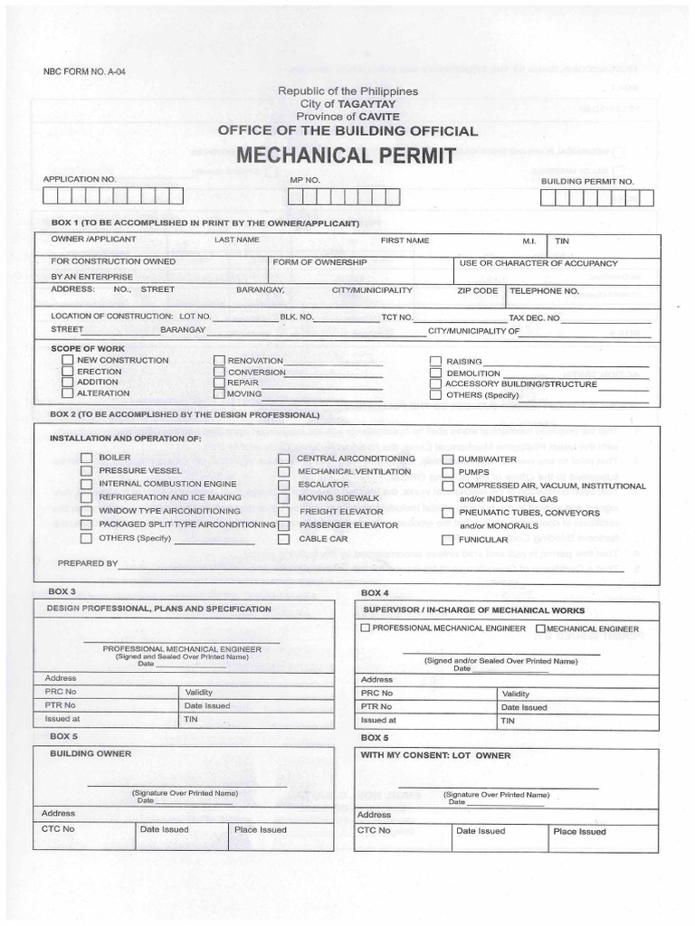 Mechanical Permit | PDF