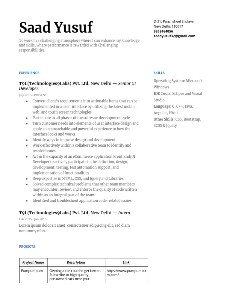 Saad Yusuf Resume | PDF | User Interface | Application Software