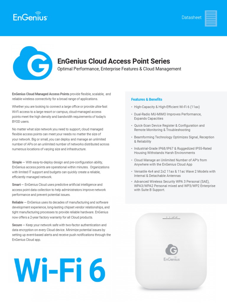 EnGenius Cloud Access Points | PDF | Wireless Access Point | Computer Network
