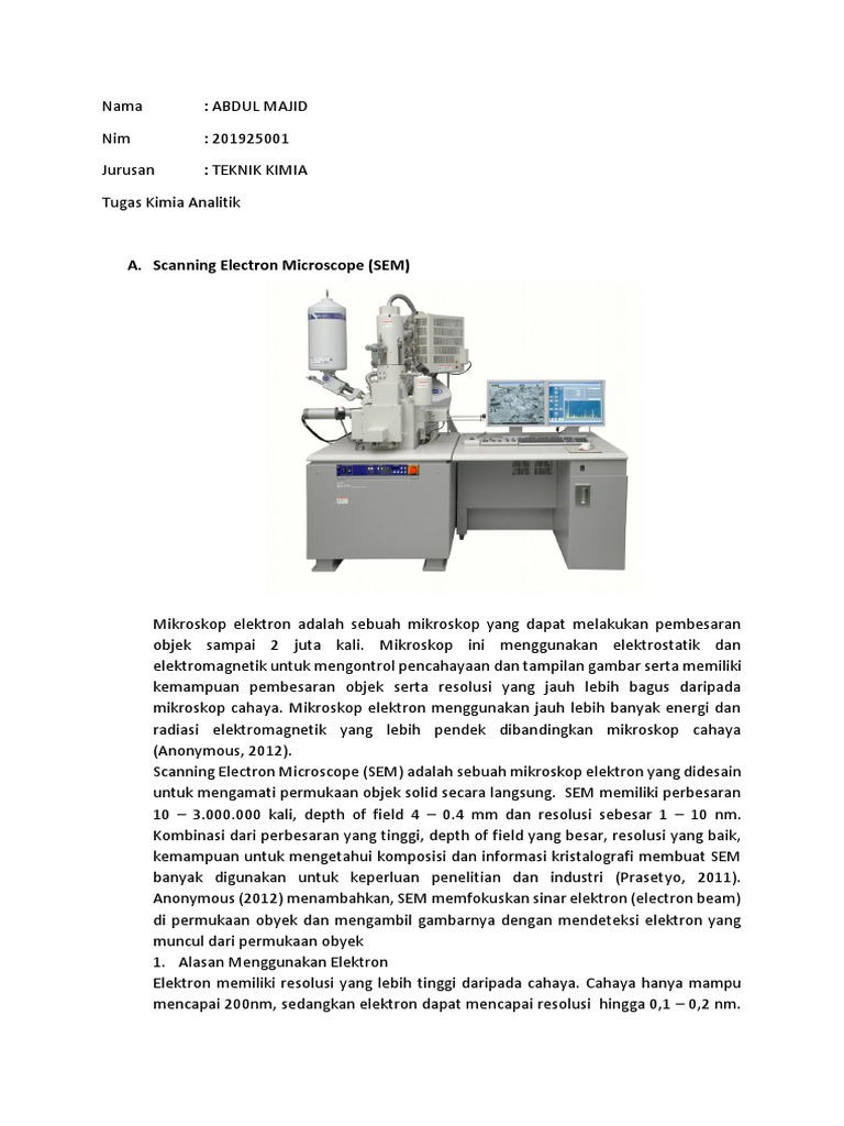 Kimia Analitik Alat SEM Dan TEM | PDF | Sains & Matematika | Teknologi ...