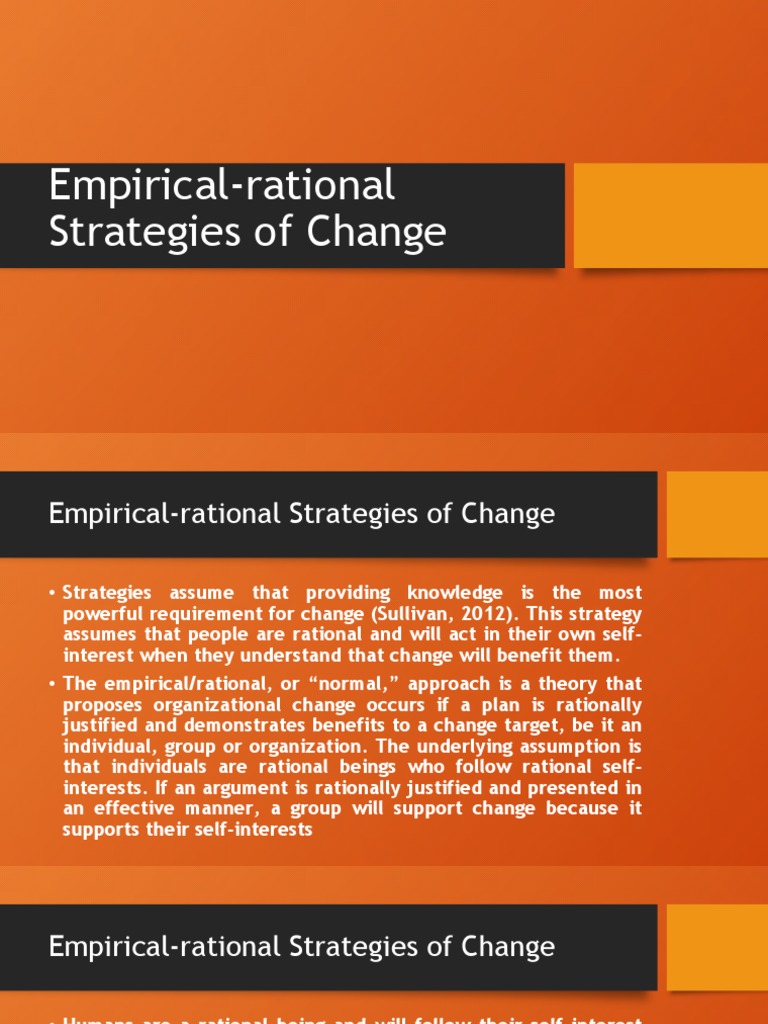 Rational Strategies for Organizational Change: Evaluating an Empirical ...