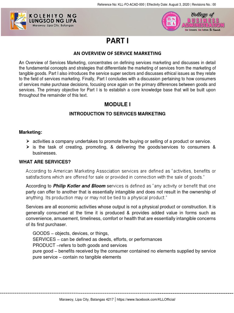 Service Marketing Module Lecture 1 | PDF | Marketing | Consumer Behaviour