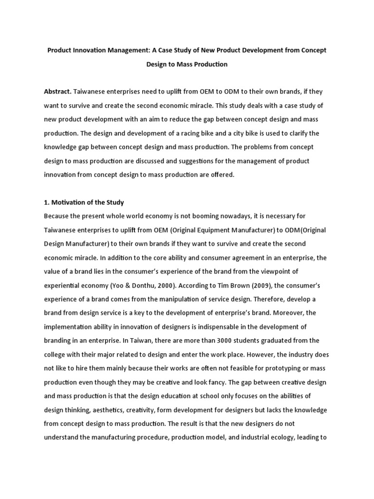 Product Innovation Management Case Study Sample | PDF | Design | Innovation