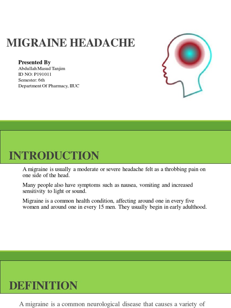 A Migraine Headache Presentation | PDF | Migraine | Headache
