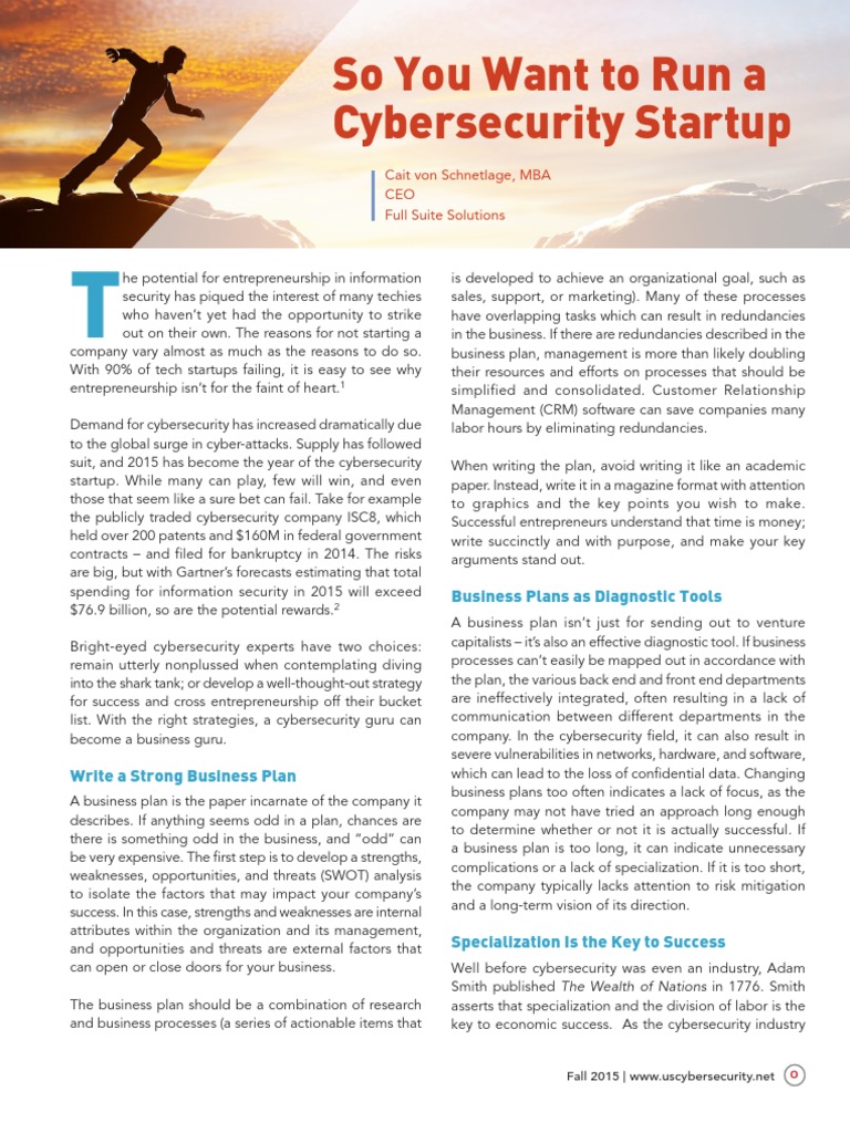 Cyber Security Business Plan | PDF | Computer Security | Security