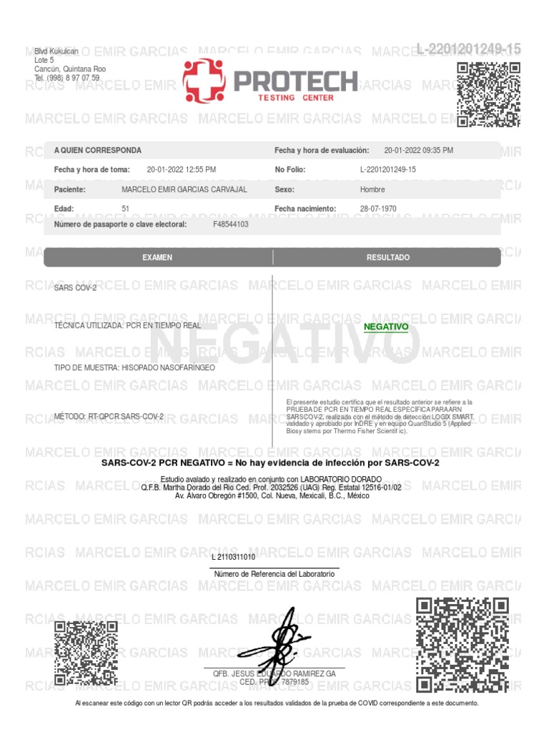 PCR - Neg - Marcelo Emirgarciascarvajal | PDF | Biología | Medicina CLINICA