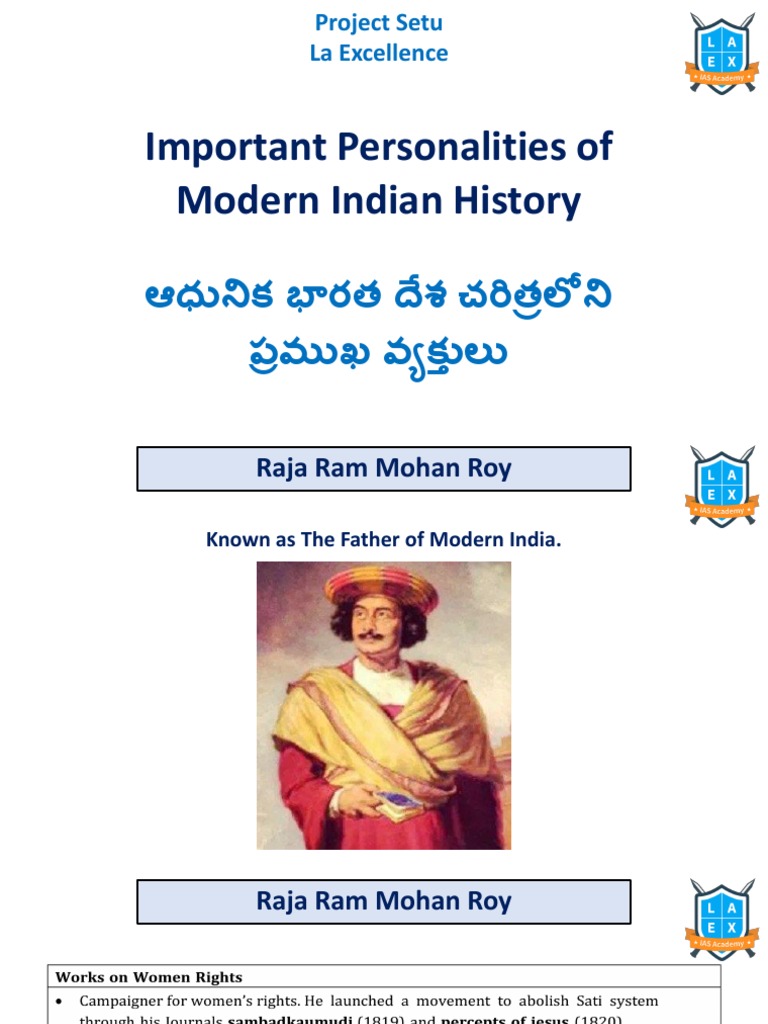 Important Personalities of Modern India | PDF | Indian National ...