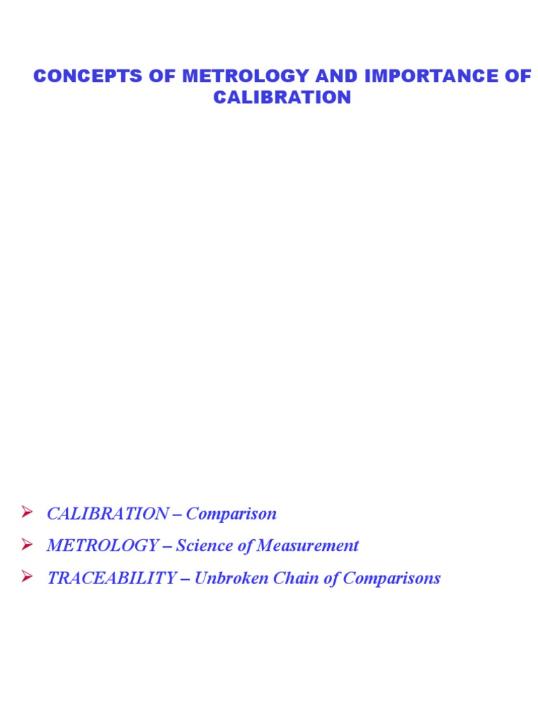 Concepts of Metrology and Importance of Calibration | PDF | Metrology ...