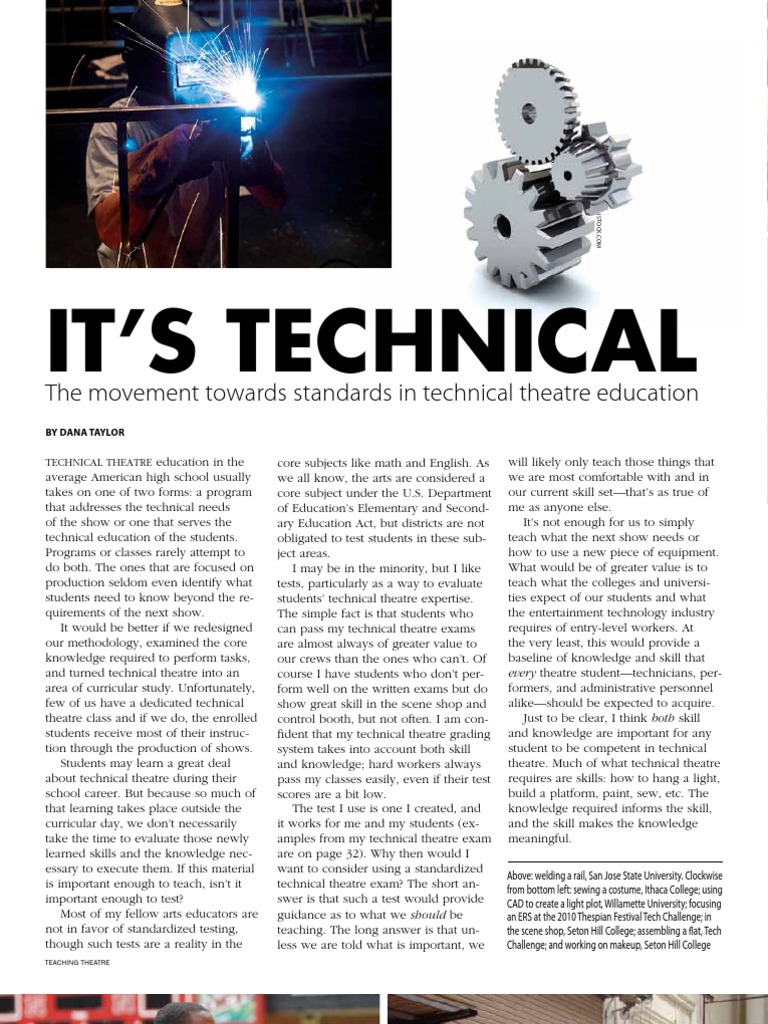 Tech Standards | PDF | Test (Assessment) | Theatre