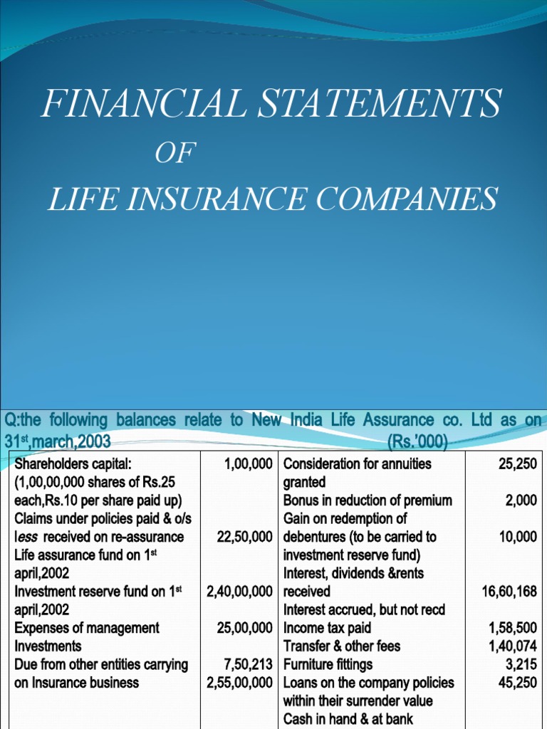 Accounting For Insurance Companies | PDF | Insurance | Life Insurance