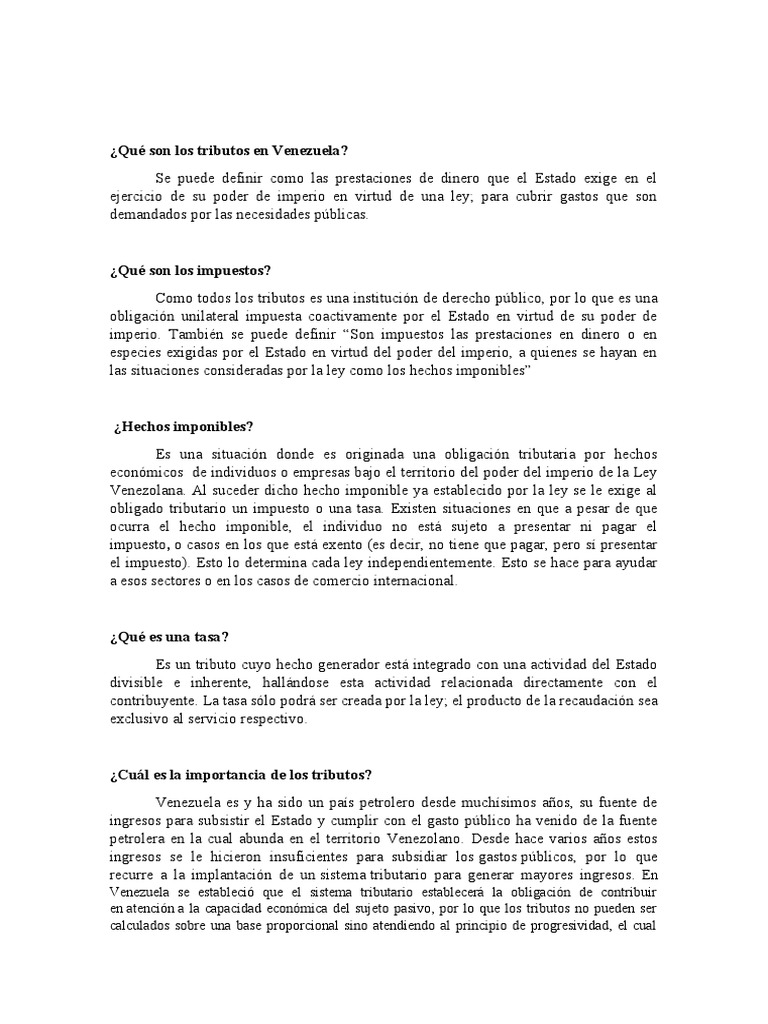 Tributos 1.1 | PDF | Impuestos | Estado (política)