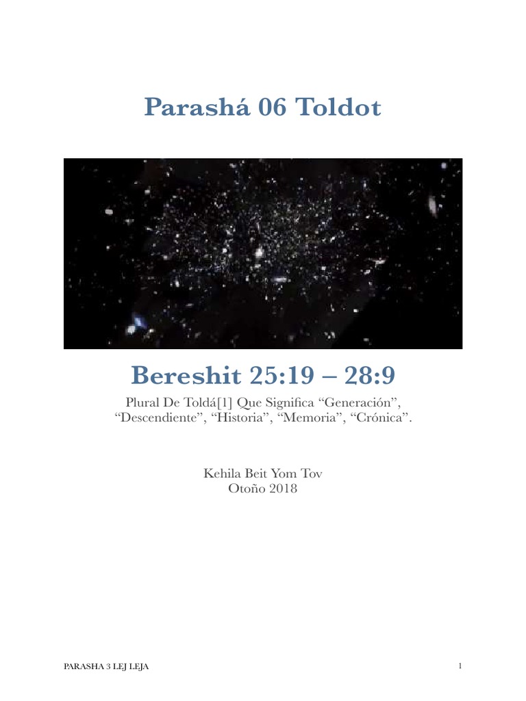 Kbyt Parasha 06 Toldot | PDF | Oración | Diez Mandamientos