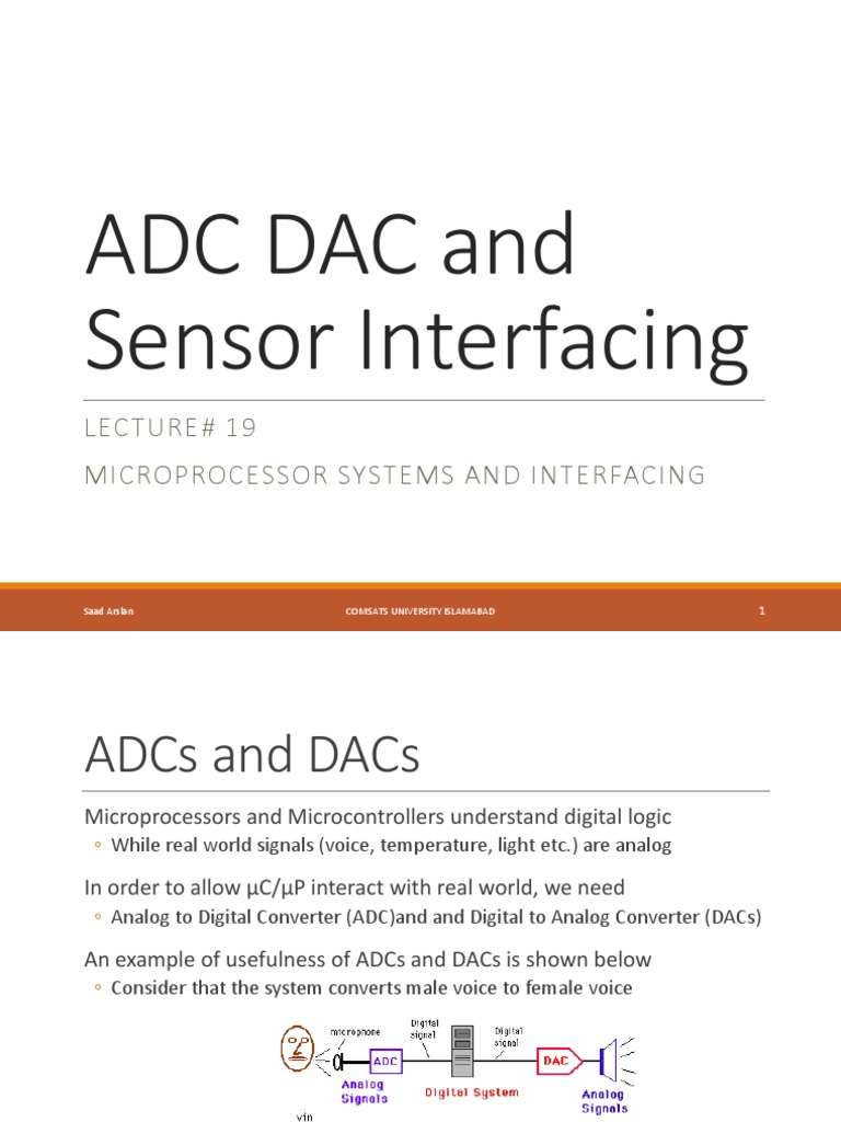 Adc Dac and Sensor Interfacing | PDF | Analog To Digital Converter ...