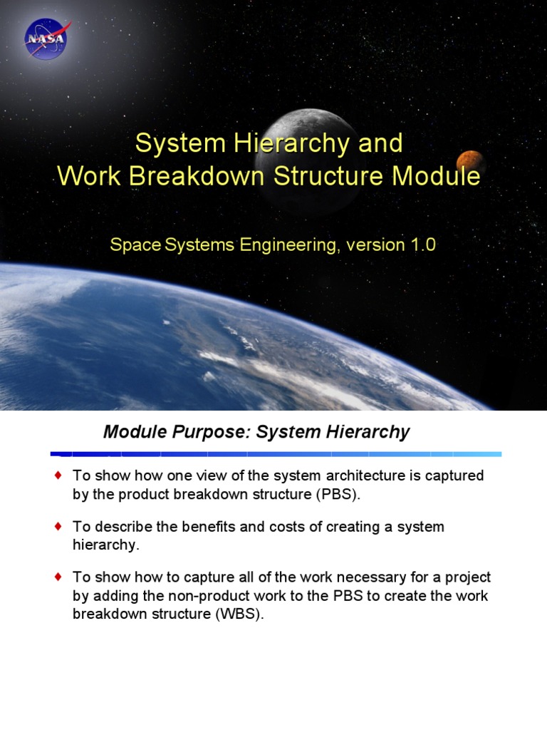 NASA System Hierarchy and WBS Overview | PDF | System | Spacecraft