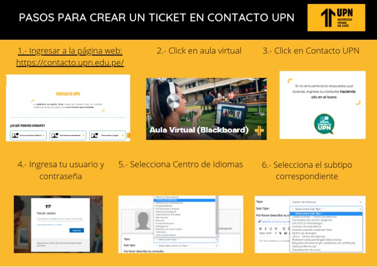 Tutorial Creación De Tickets Contacto Upn Pdf 