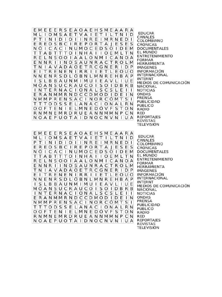 Comunicacion Sopa de Letras | PDF