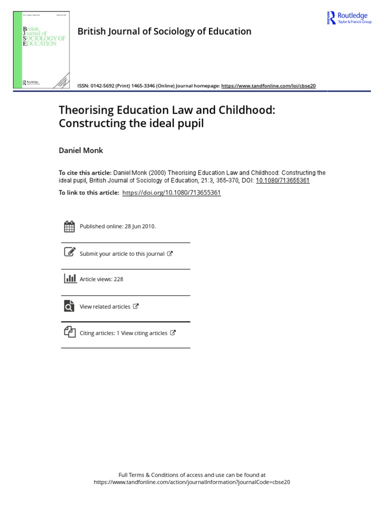 Theorising Education Law and Childhood Constructing The Ideal Pupil ...