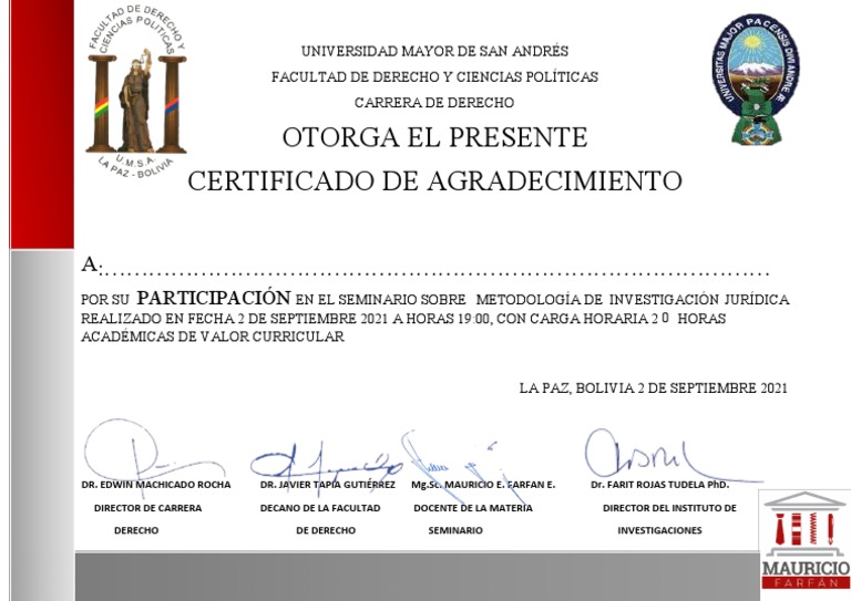 Certificado de Participacion | PDF