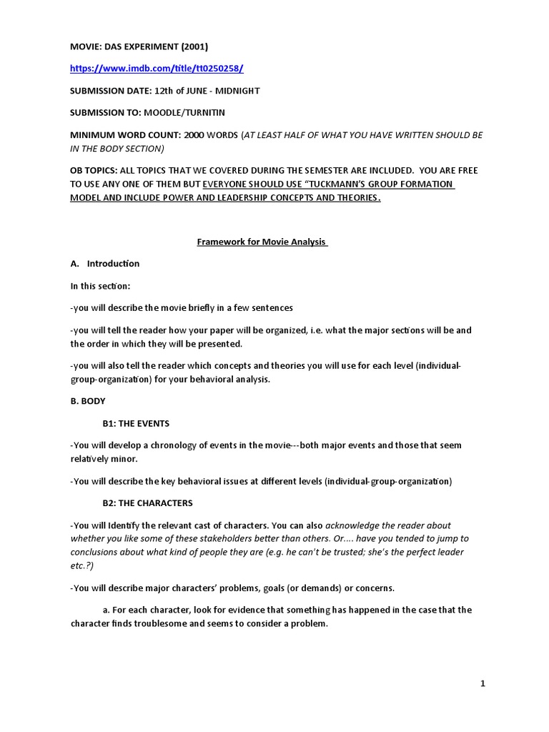 Framework For Film Analysis | PDF | Concept | Theory