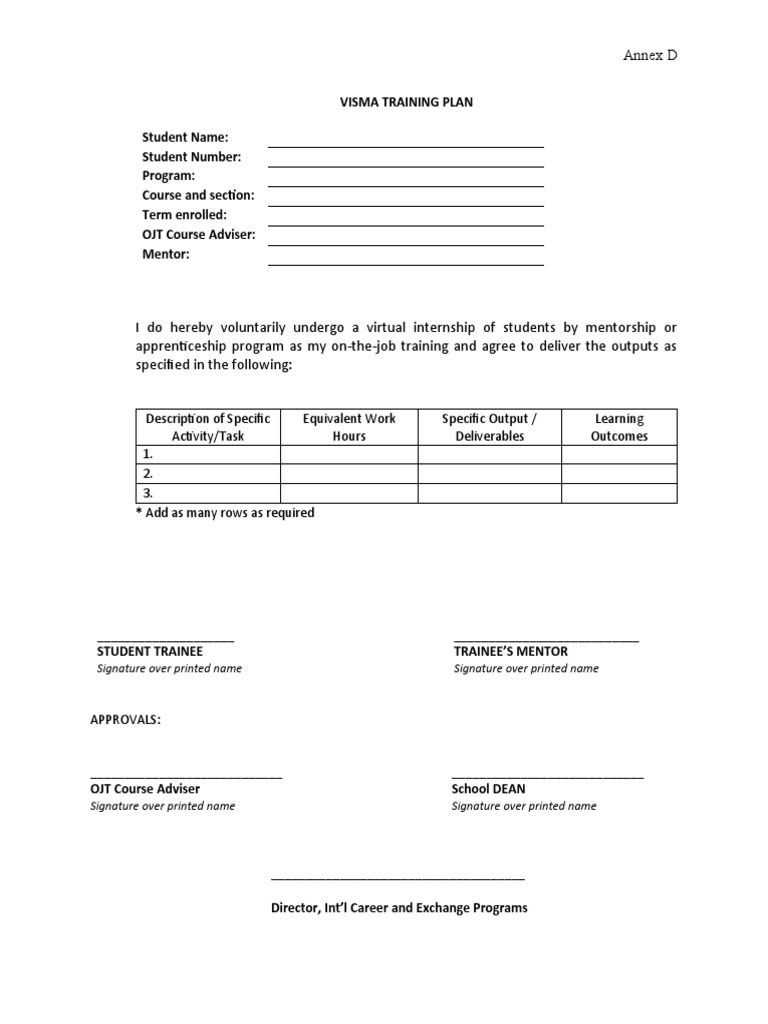 Annex D: Signature Over Printed Name Signature Over Printed Name | PDF ...