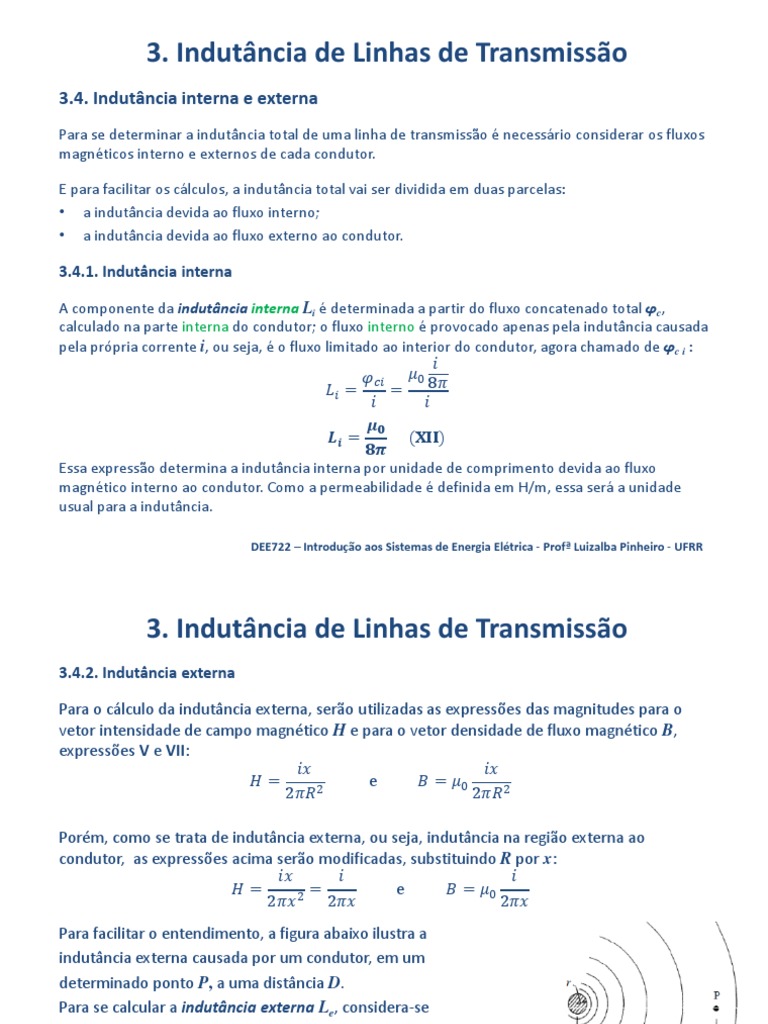 3b Indutncia Interna e Externa | PDF | Indutância | Transmissão de ...