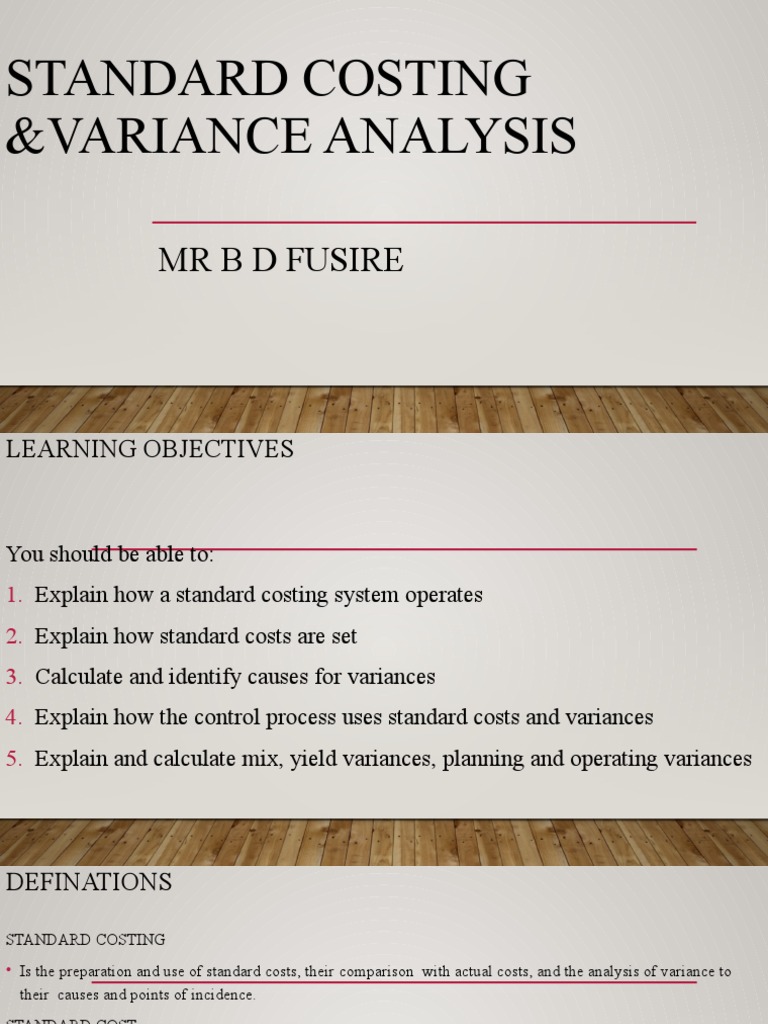 Standard Costing | PDF | Market (Economics) | Labour Economics