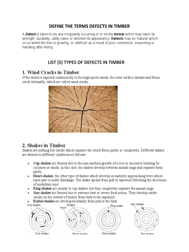 Define The Terms Defects in Timber | PDF