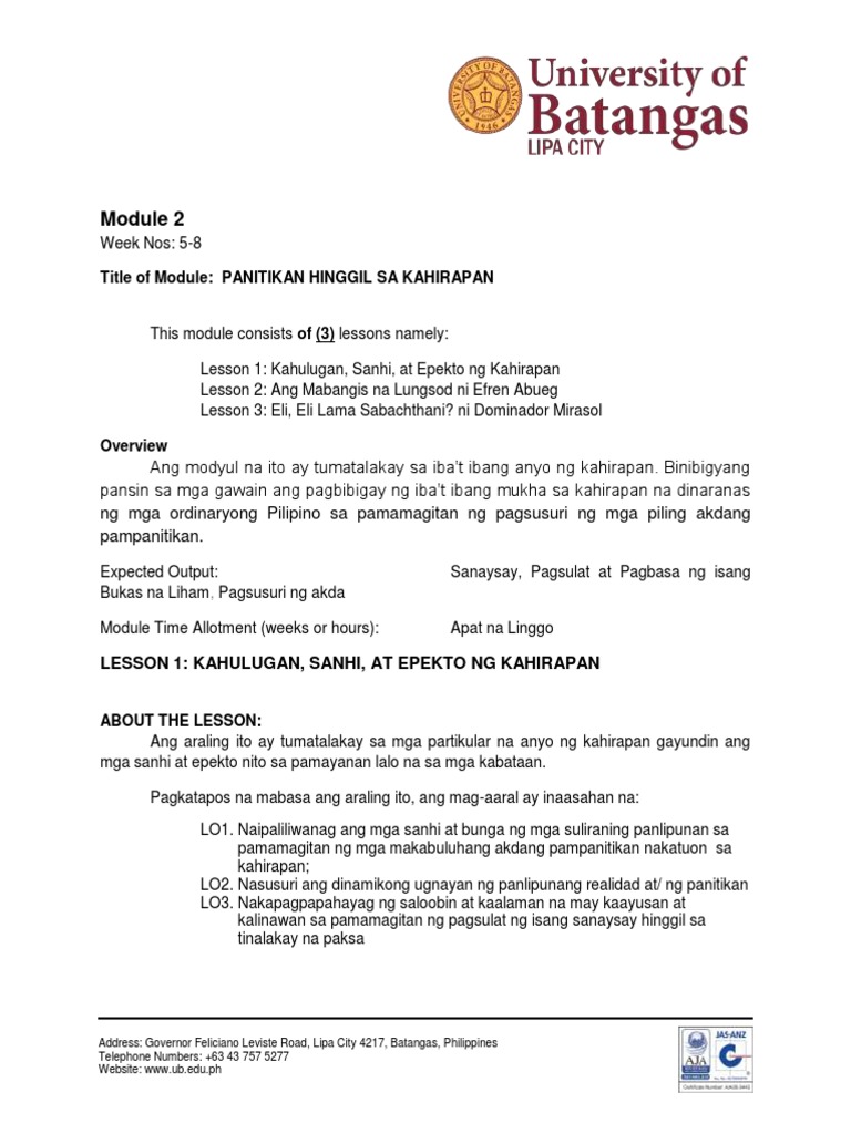 Lit1 - Modyul 2 Aralin 1 | PDF