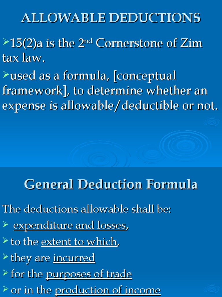 Understanding Allowable Deductions in Tax Law | PDF | Expense | Tax ...