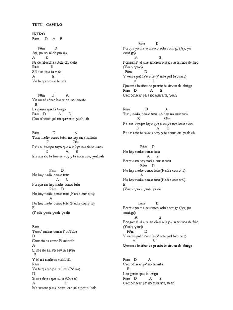 Tutu - Camilo | PDF