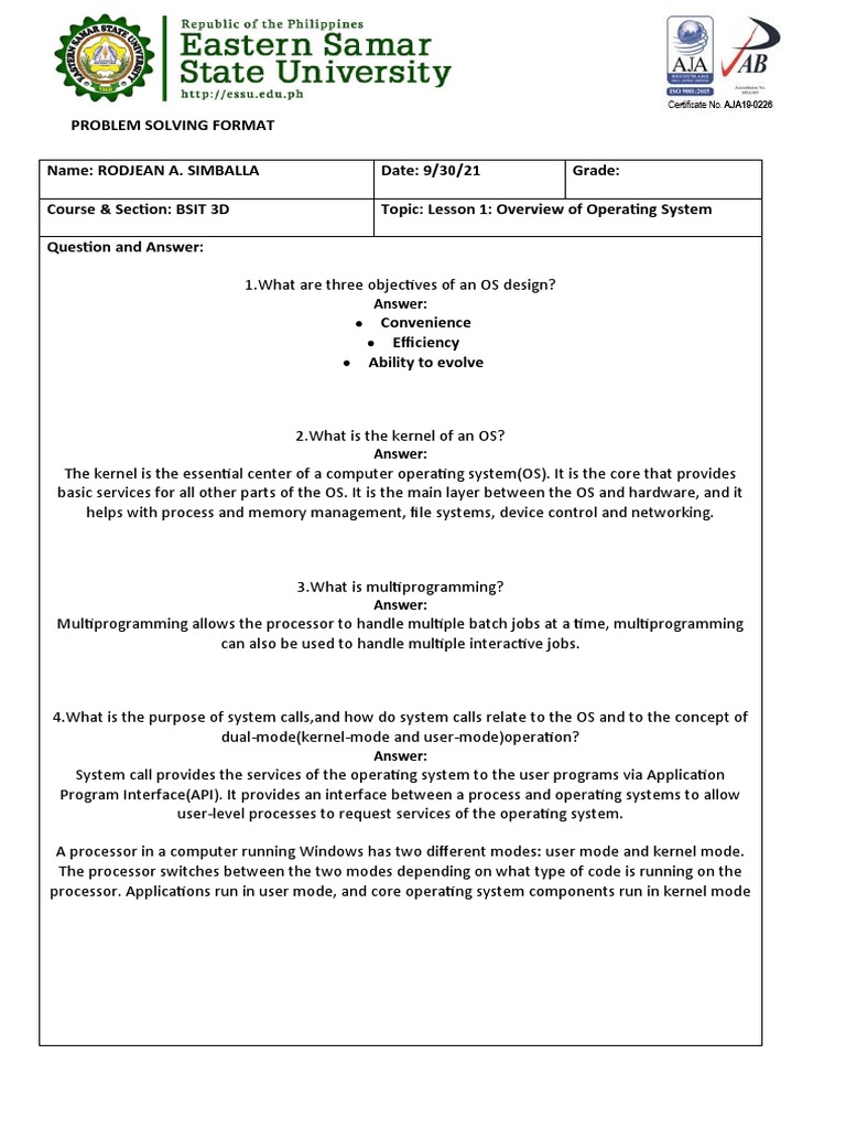 Overview of Operating System | PDF | Kernel (Operating System ...