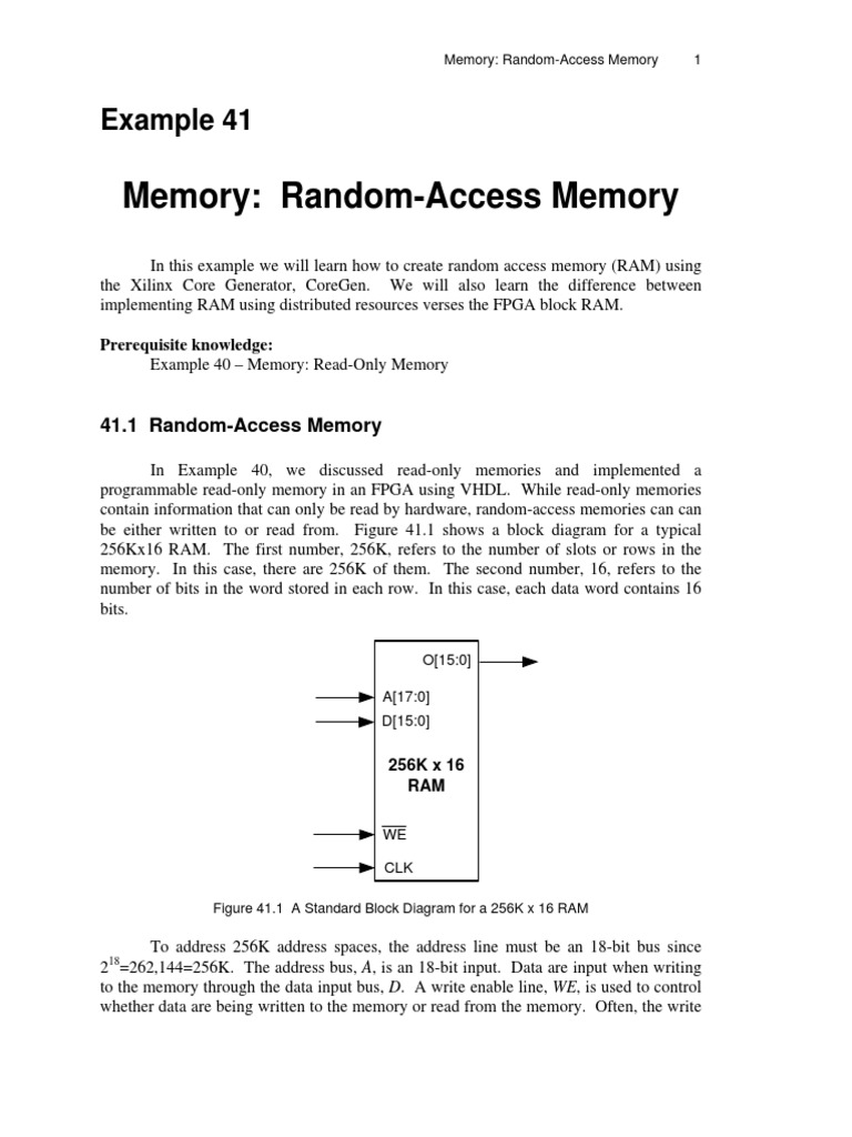 Example 41 - RAM ROM | PDF | Field Programmable Gate Array | Computer ...
