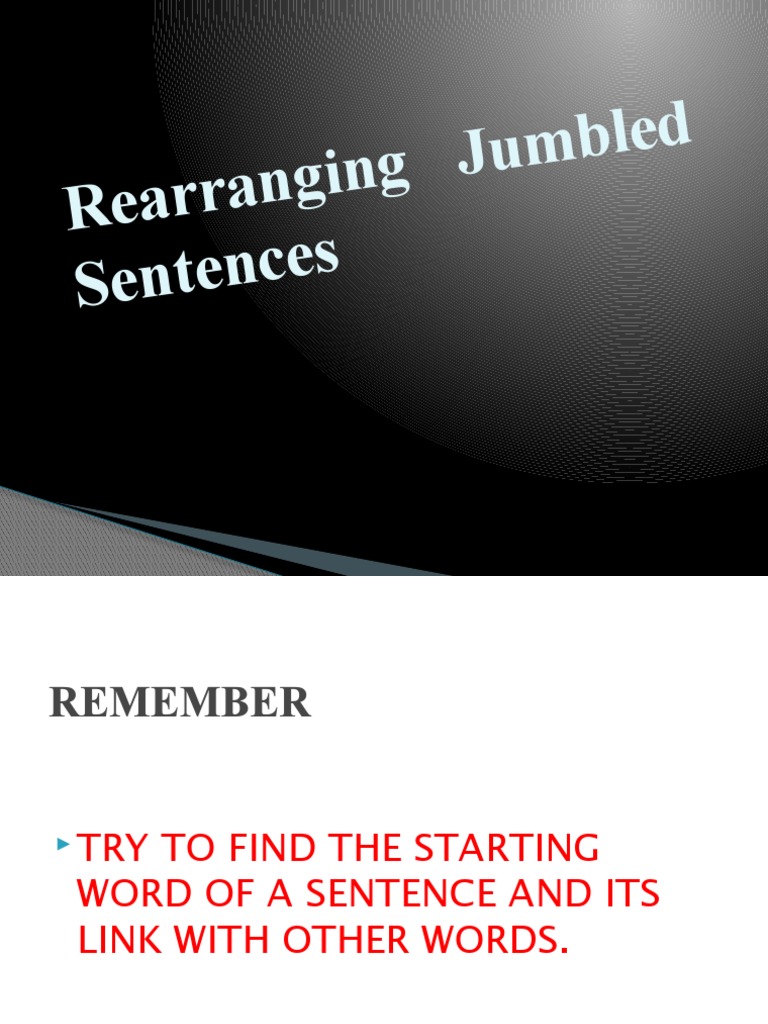 Rearranging Jumbled Words or Phrases | PDF | Preposition And ...
