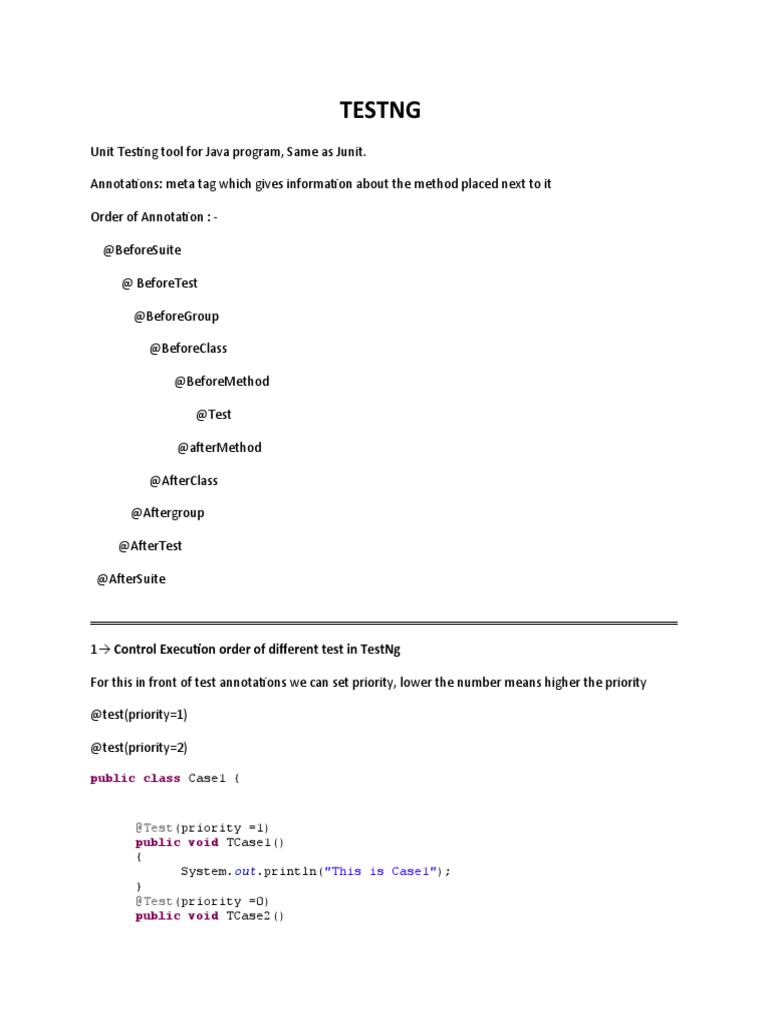 Testng: Case1 ( (Priority 1) Tcase1 (System. .Println ) (Priority 0 ... Testng: Case1 ( (Priority 1) Tcase1 (System. .Println ) (Priority 0 ...