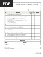 Hydra Safety Inspection Checklist. | PDF | Transport | Equipment