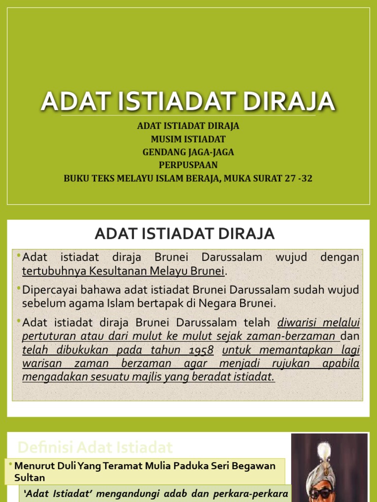 Adat Istiadat Diraja - U1 | PDF